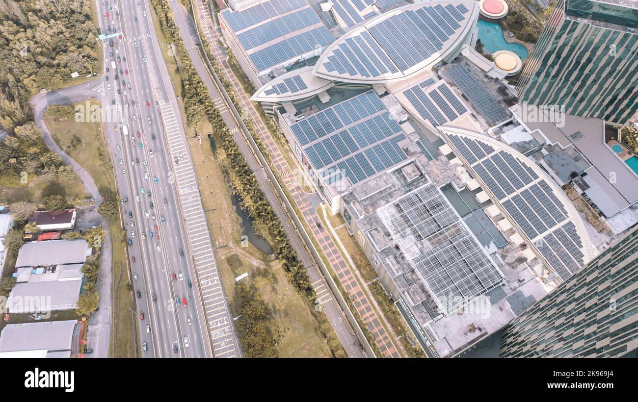 Malaysia- October 13, 2022: Aerial view directly above a highway. Top ... Malaysia- October 13, 2022: Aerial view directly above a highway. Top ...