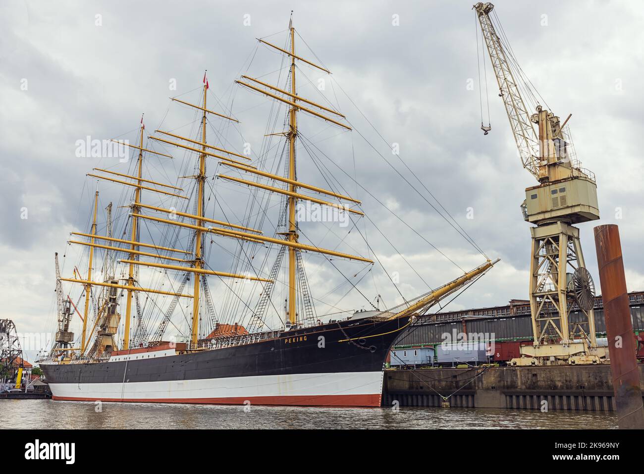 Editorial: HAMBURG, GERMANY, MAY 31, 2022 - The steel-hulled four ...