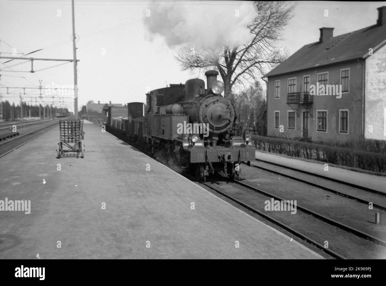 Karlshamn - Vislanda - Bolmen Railway, KVBJ Lok 18 with bl. Train from ...