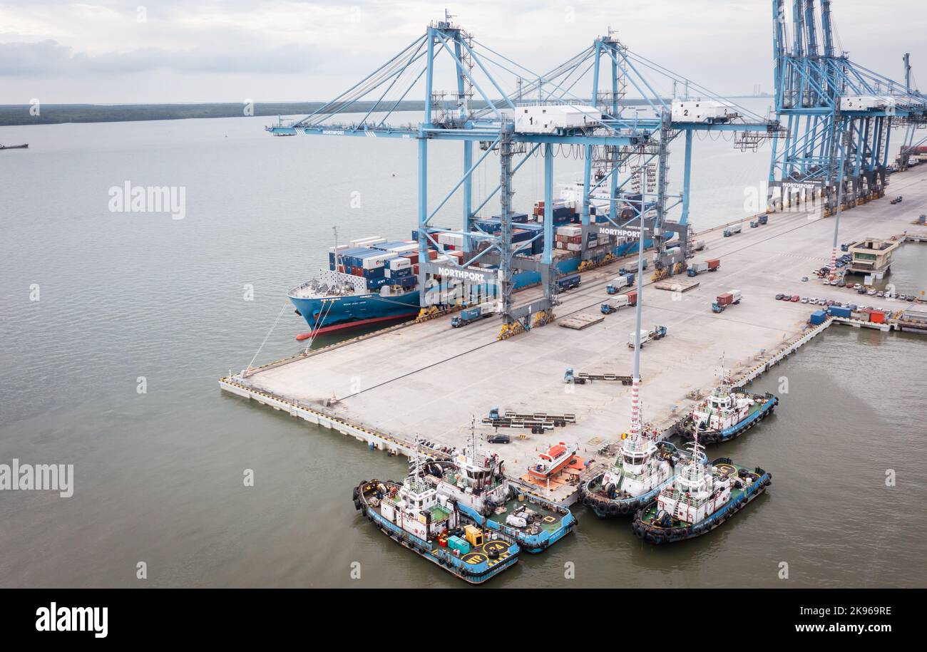 Klang, Malaysia - September 25, 2022: Cranes at the port Klang near ...