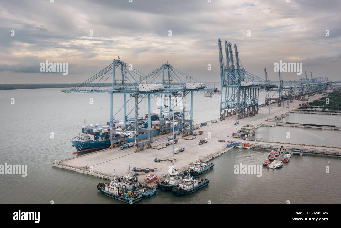 Klang, Malaysia - September 25, 2022: Cranes at the port Klang near ...