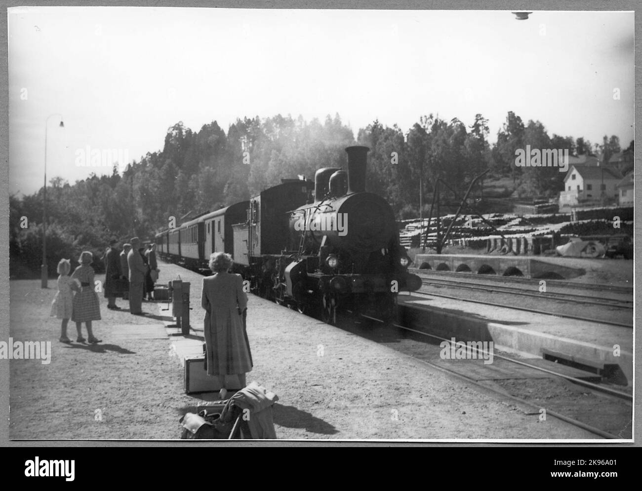 The station in Kisa and the State Railways, SJ L 808 Stock Photo - Alamy