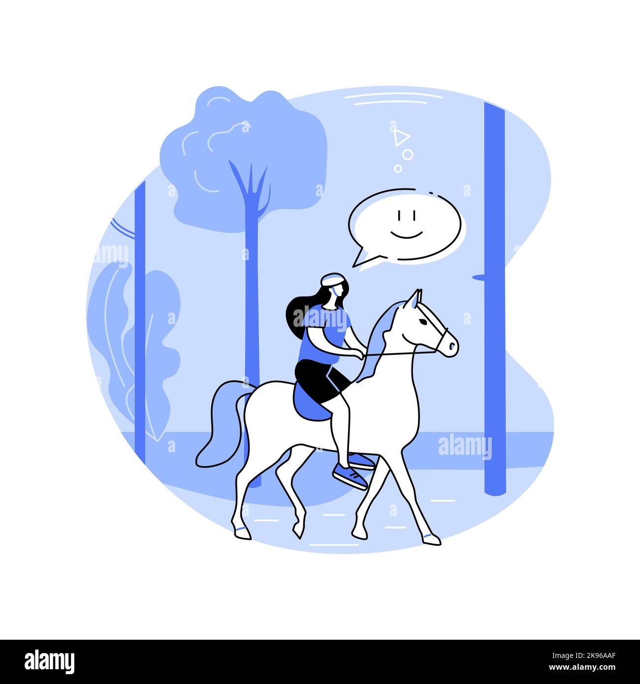 Horseback riding isolated cartoon vector illustrations Stock Vector ...