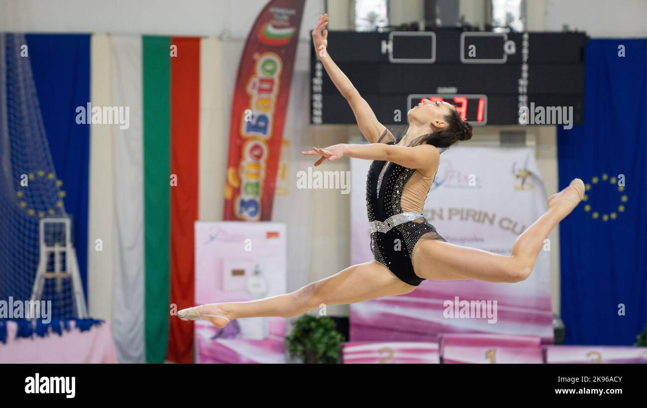 A young female performing at a Gymnastics competition in city of ...
