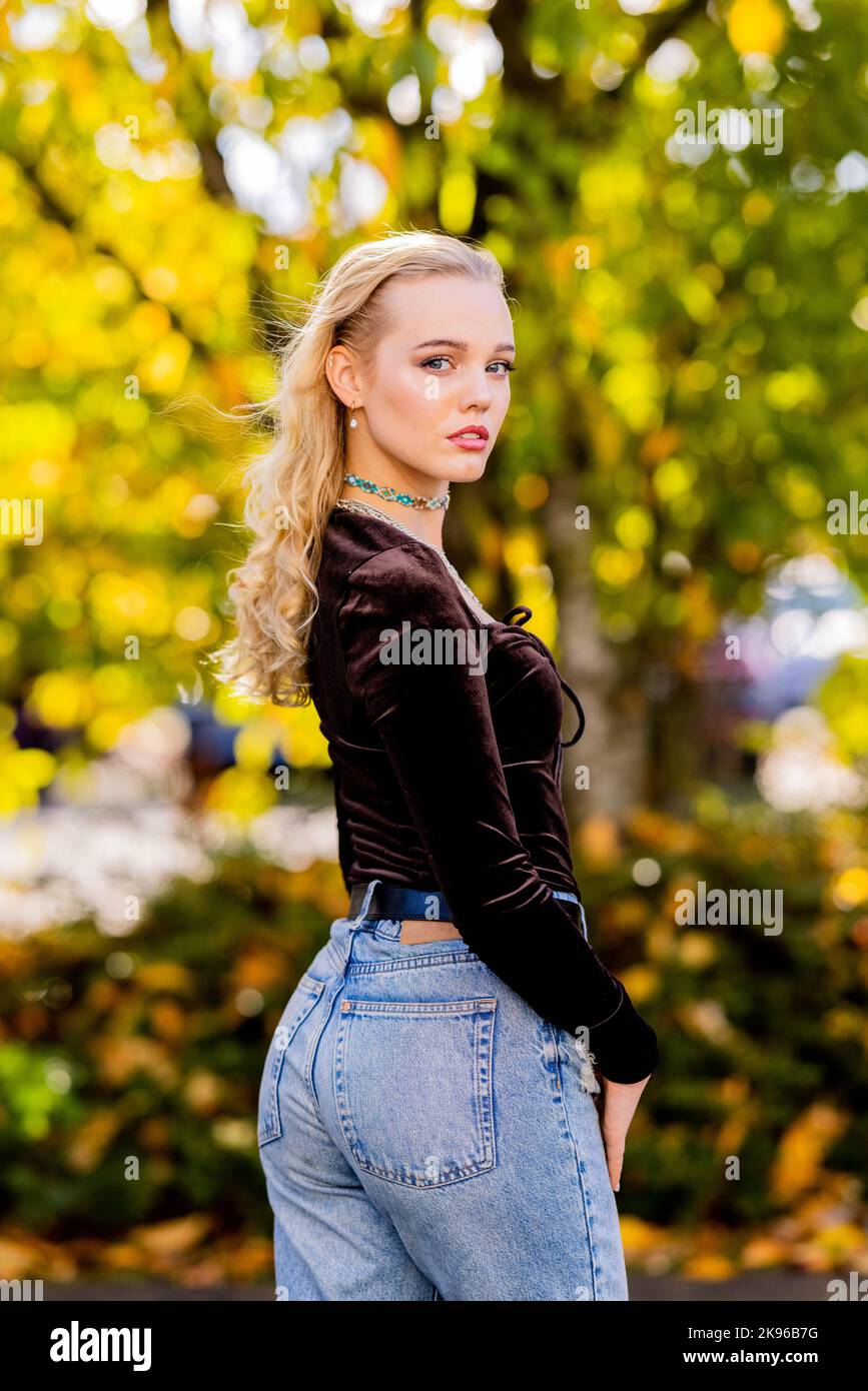 Cologne, Germany. 26th Oct, 2022. Lilly Joan Gutzeit, actress, stands on the set of the RTL ...