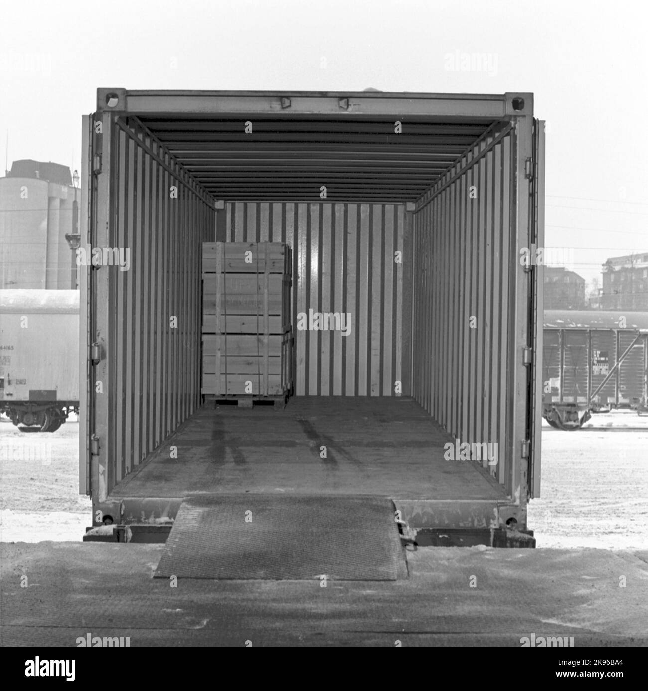 Freight load in container Stock Photo - Alamy