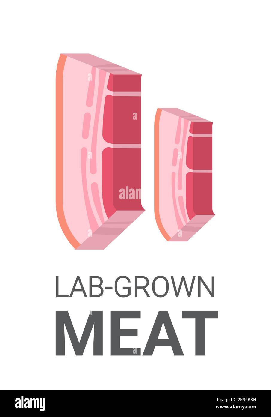 cultured raw red meat bacon made from animal cells artificial lab grown ...