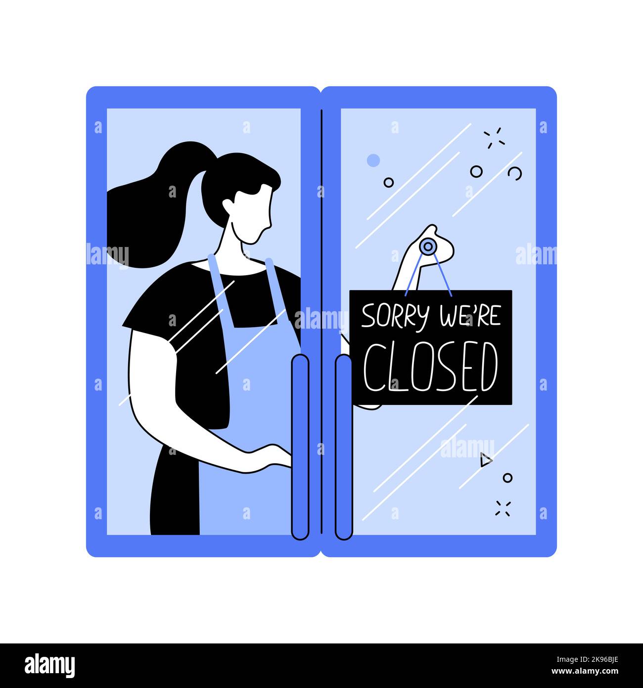 Closing a restaurant isolated cartoon vector illustrations Stock Vector ...