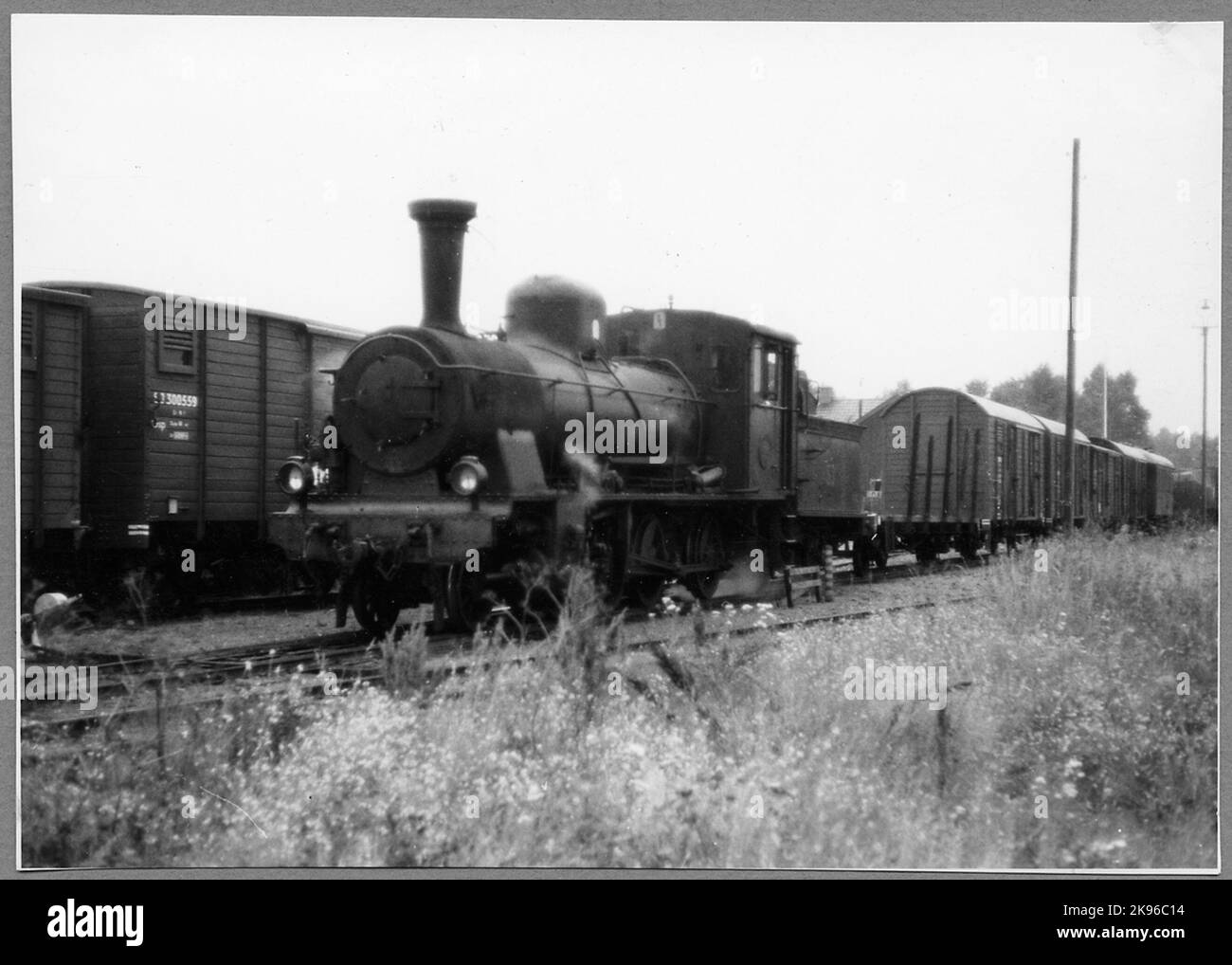 Arriving freight trains to Lenhovda. State Railways, SJ GP 3041 Stock ...