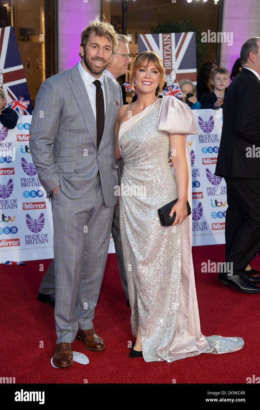 London, UK. Chris Robshaw and Camilla Kerslake at the Daily Mirror ...
