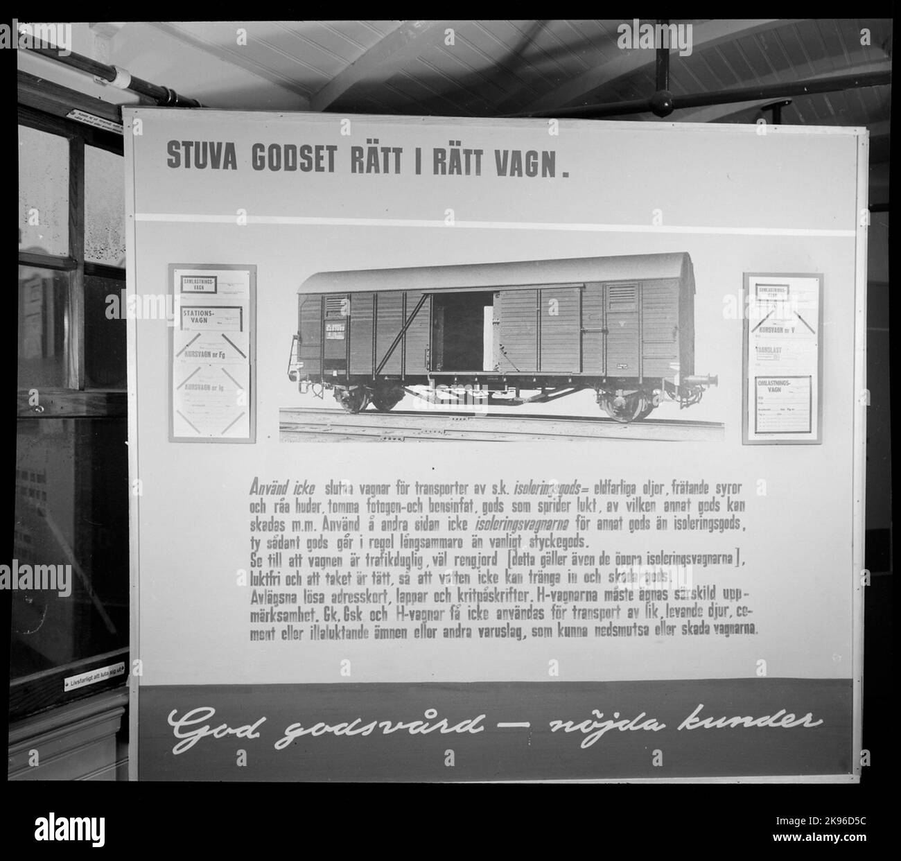 Information board on loading of the correct goods in the correct ...