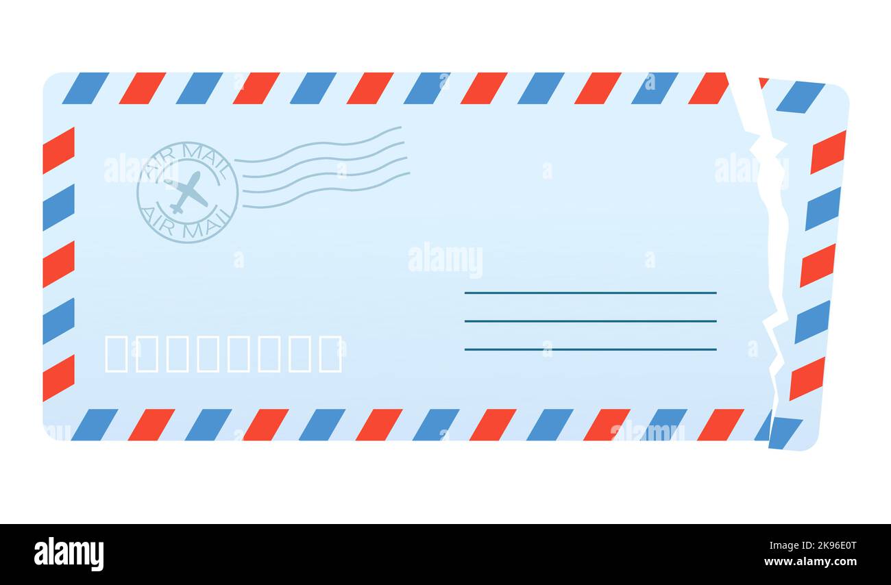 Blank airmail envelope - modern flat design style single isolated image ...