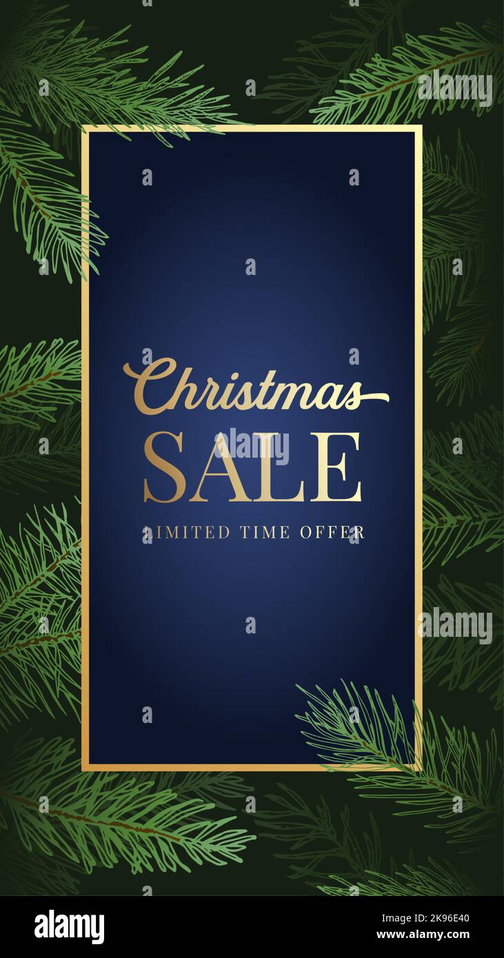 Christmas Sale Promo Vector Advertising Social Media Stories Template ...