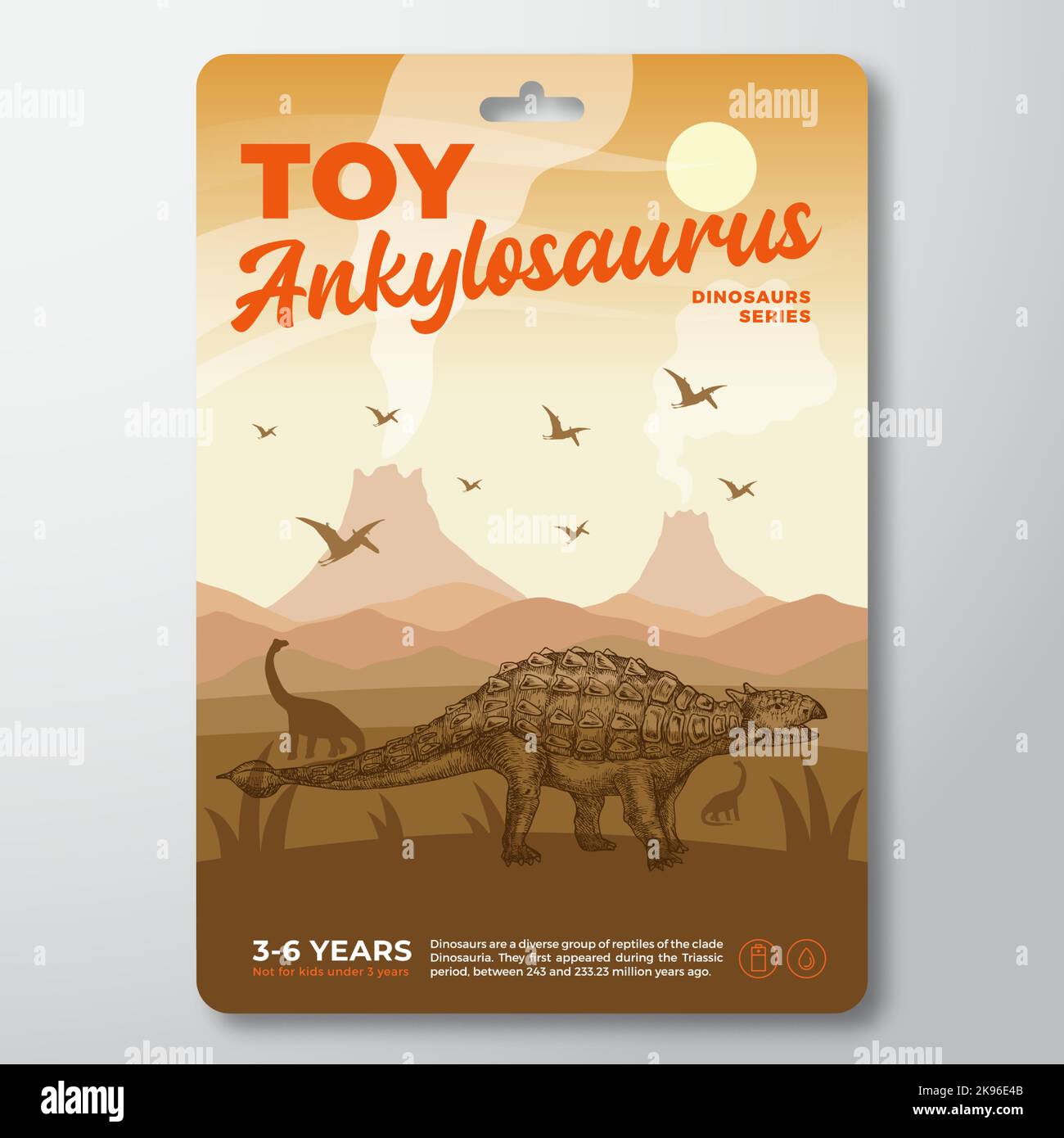 Toy Dinosaur Label Template. Abstract Vector Packaging Design Layout ...