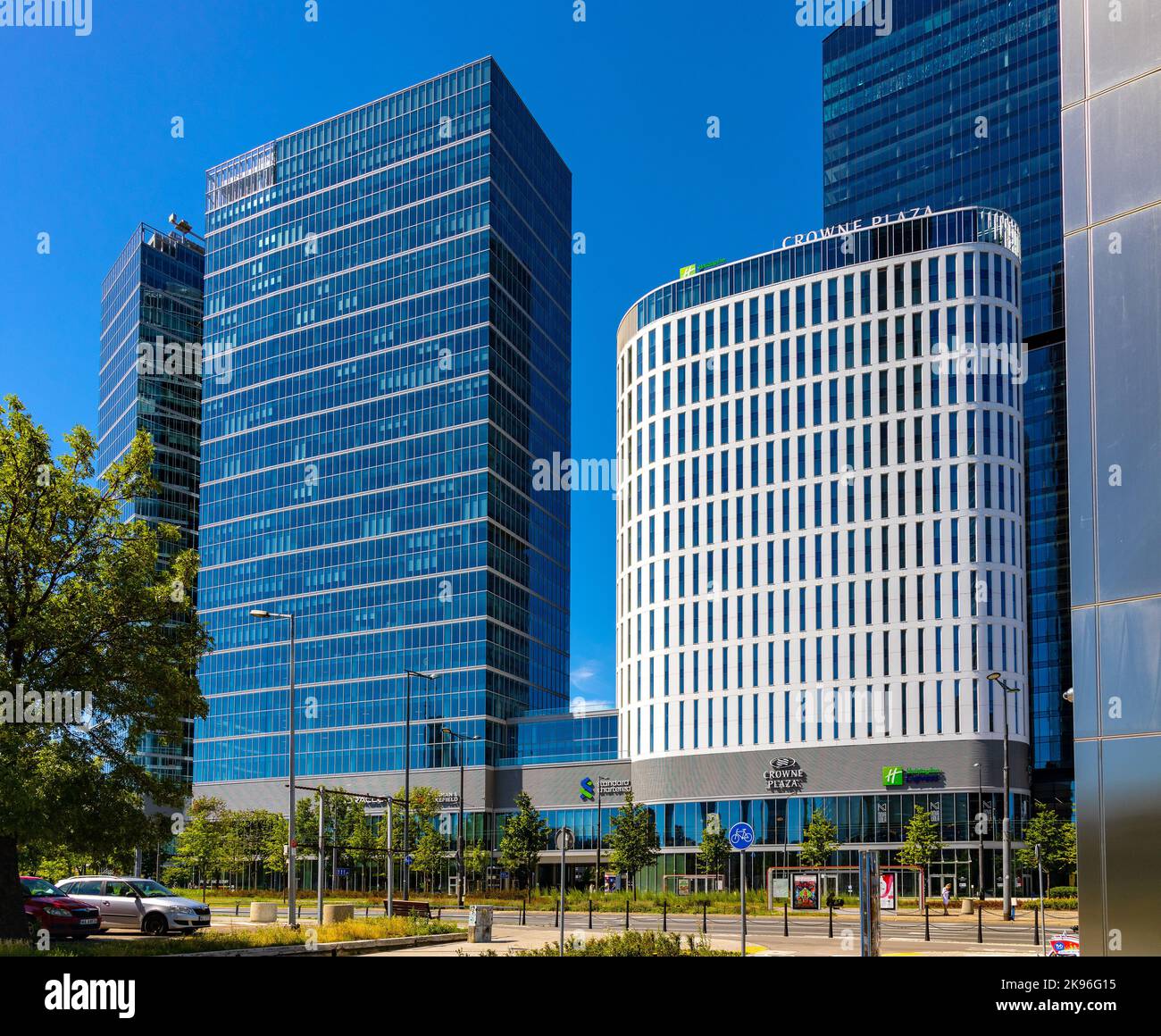 Warsaw, Poland - July 3: Warsaw Hub towers office complex by Ghelamco ...