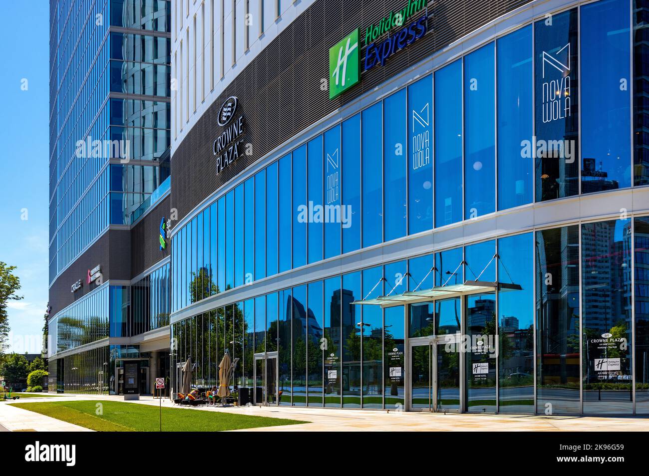 Warsaw, Poland - July 3: Warsaw Hub towers office complex by Ghelamco ...