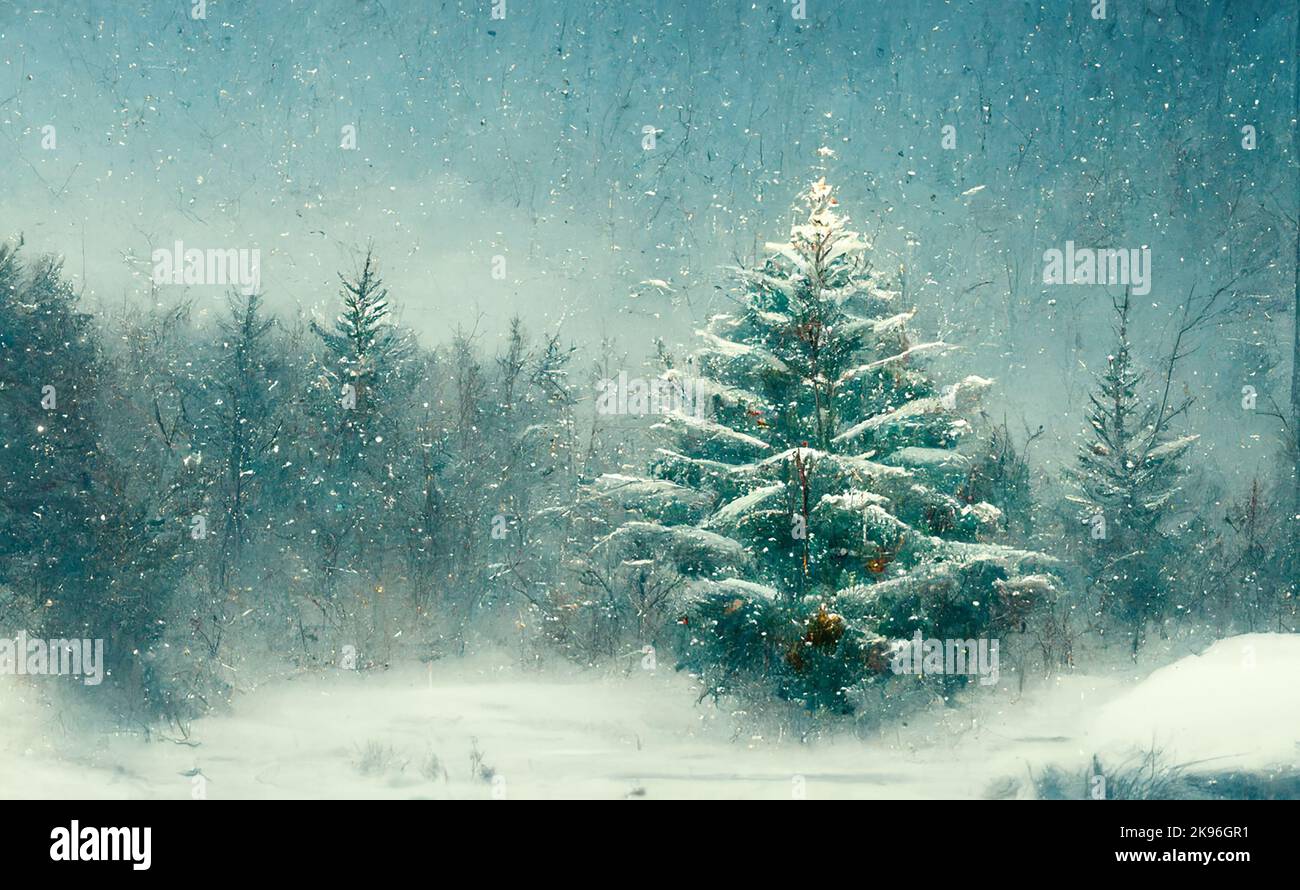 Magical Christmas view from the window Stock Photo - Alamy