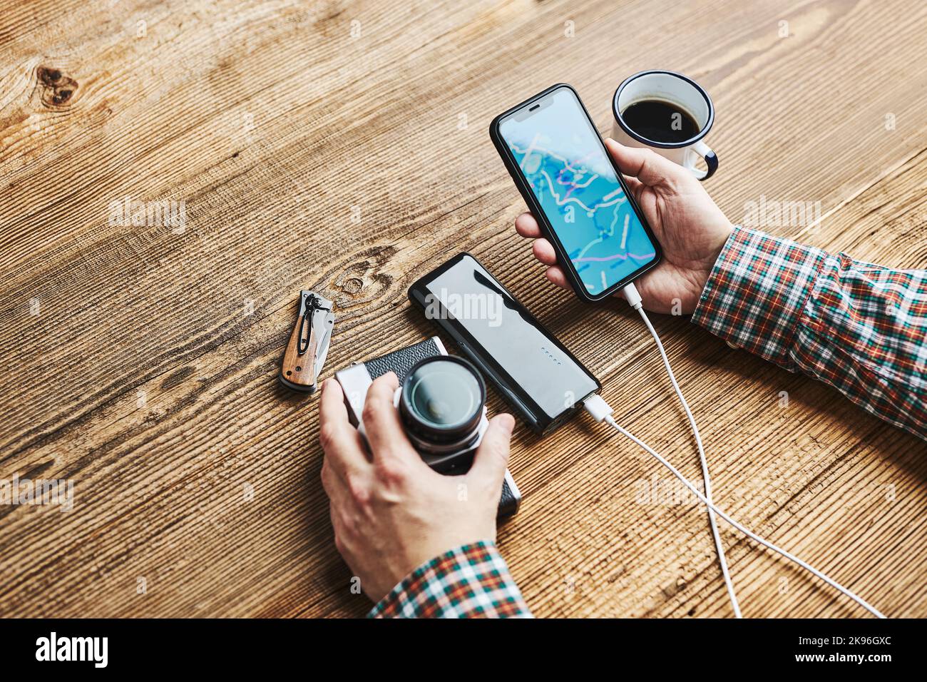 Man planning next vacation trip while journey. Searching travel ...