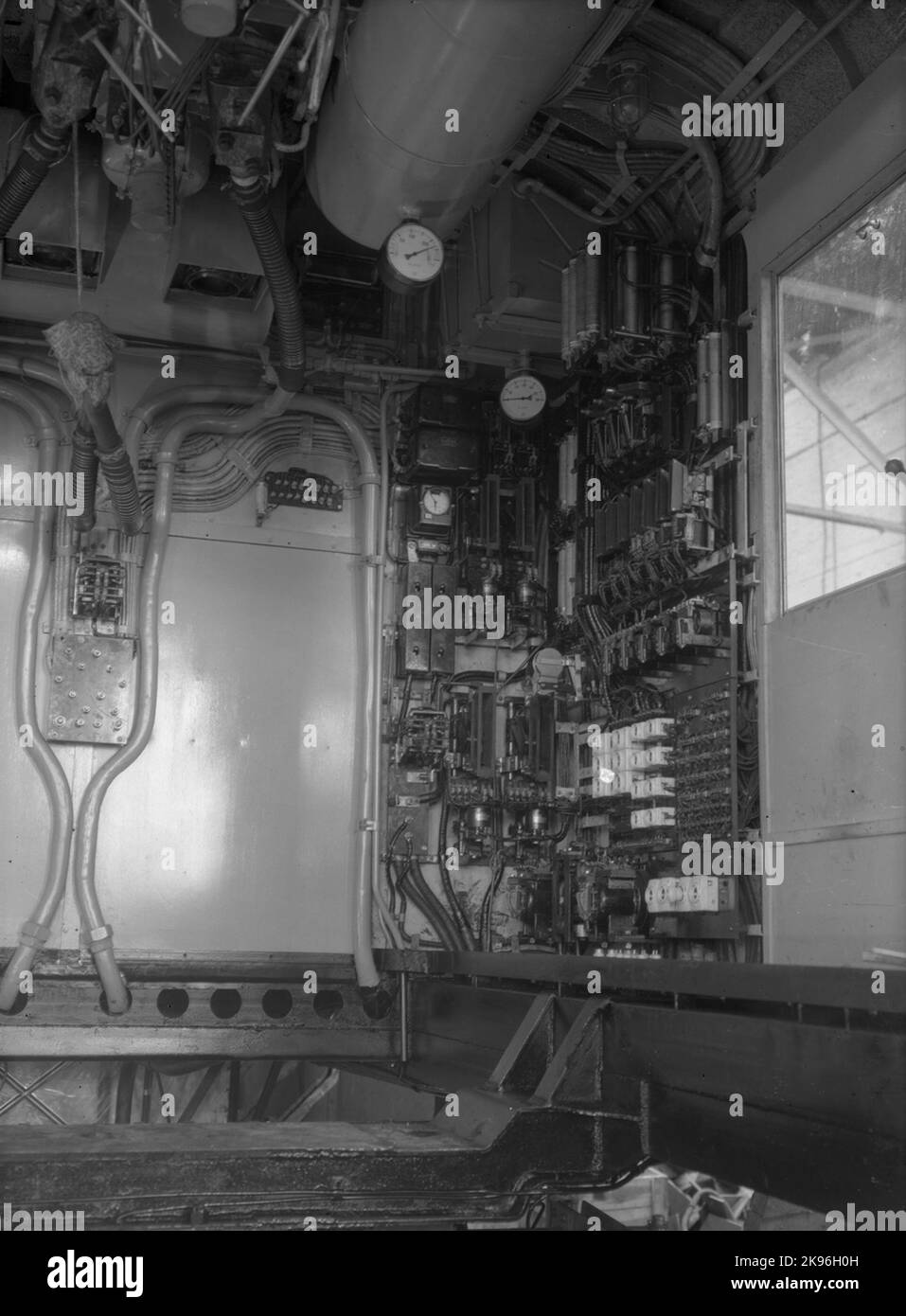 MyJ XC0 300, Pipe drawing in motor rooms Stock Photo - Alamy