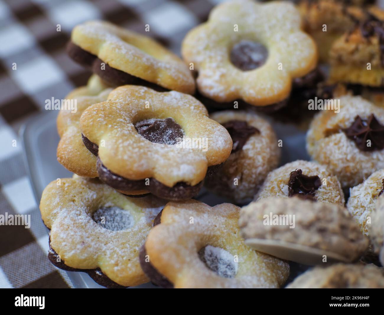 A mix of sweet cookies close-up Stock Photo - Alamy