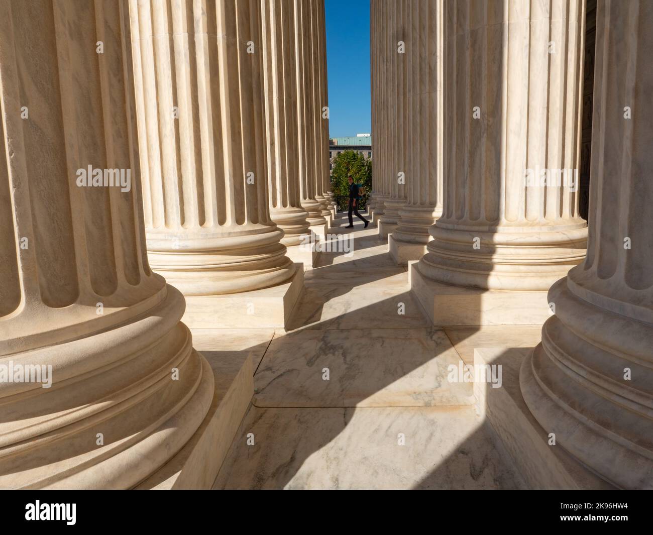 The columns at the Supreme Court building with The Contemplation of ...