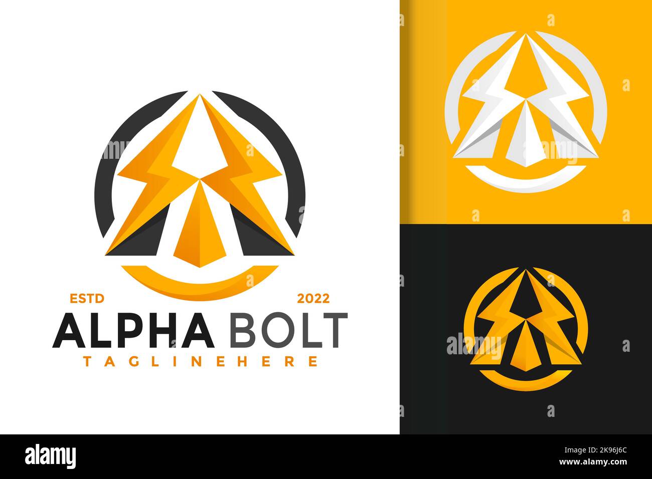 A letter A with Alpha Bolt text logo design Stock Vector Image & Art ...