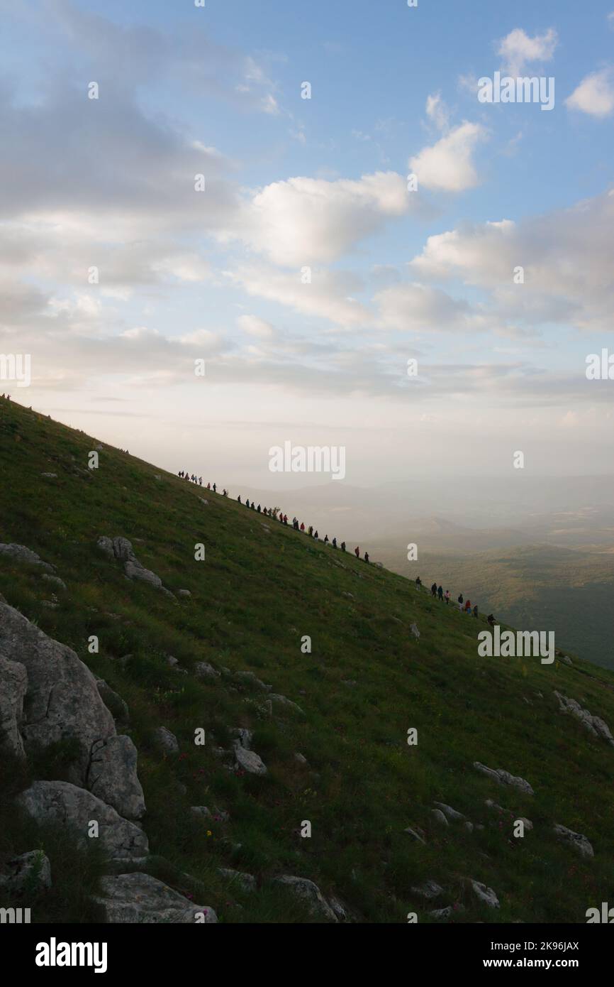 Hiking on mountain Rtanj in Serbia Stock Photo - Alamy