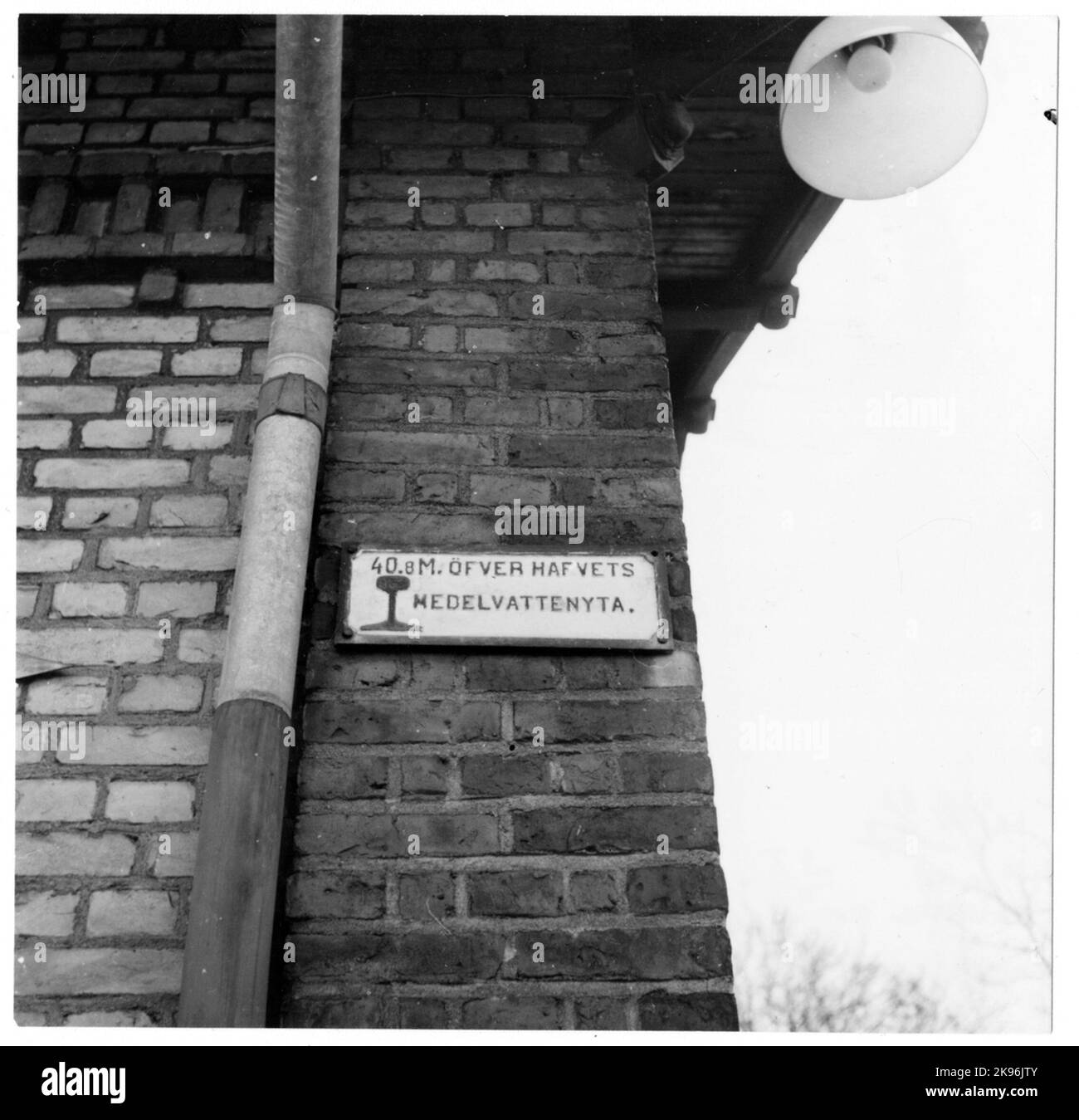 Billesholm station house Note! The sign "Height above sea level" The ...