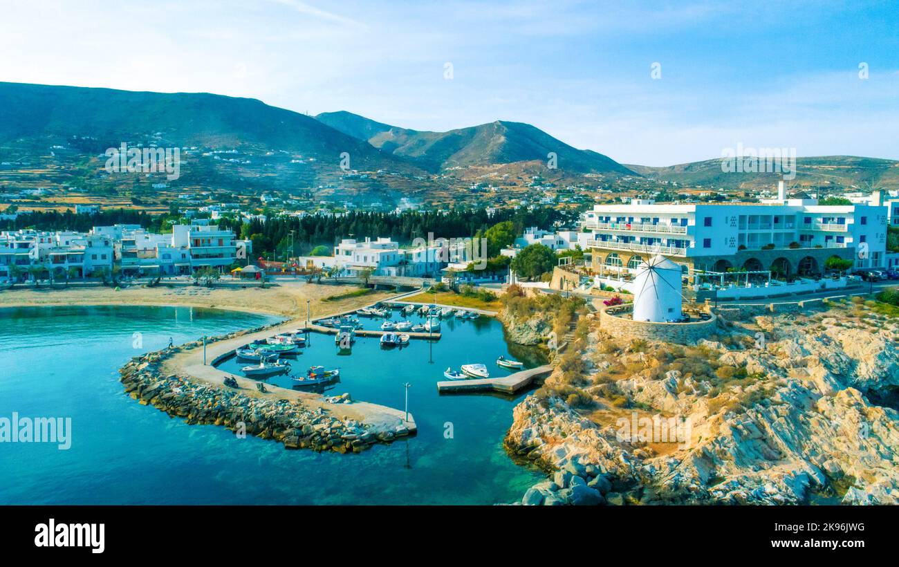 Aerial view pier paros island hi-res stock photography and images - Alamy