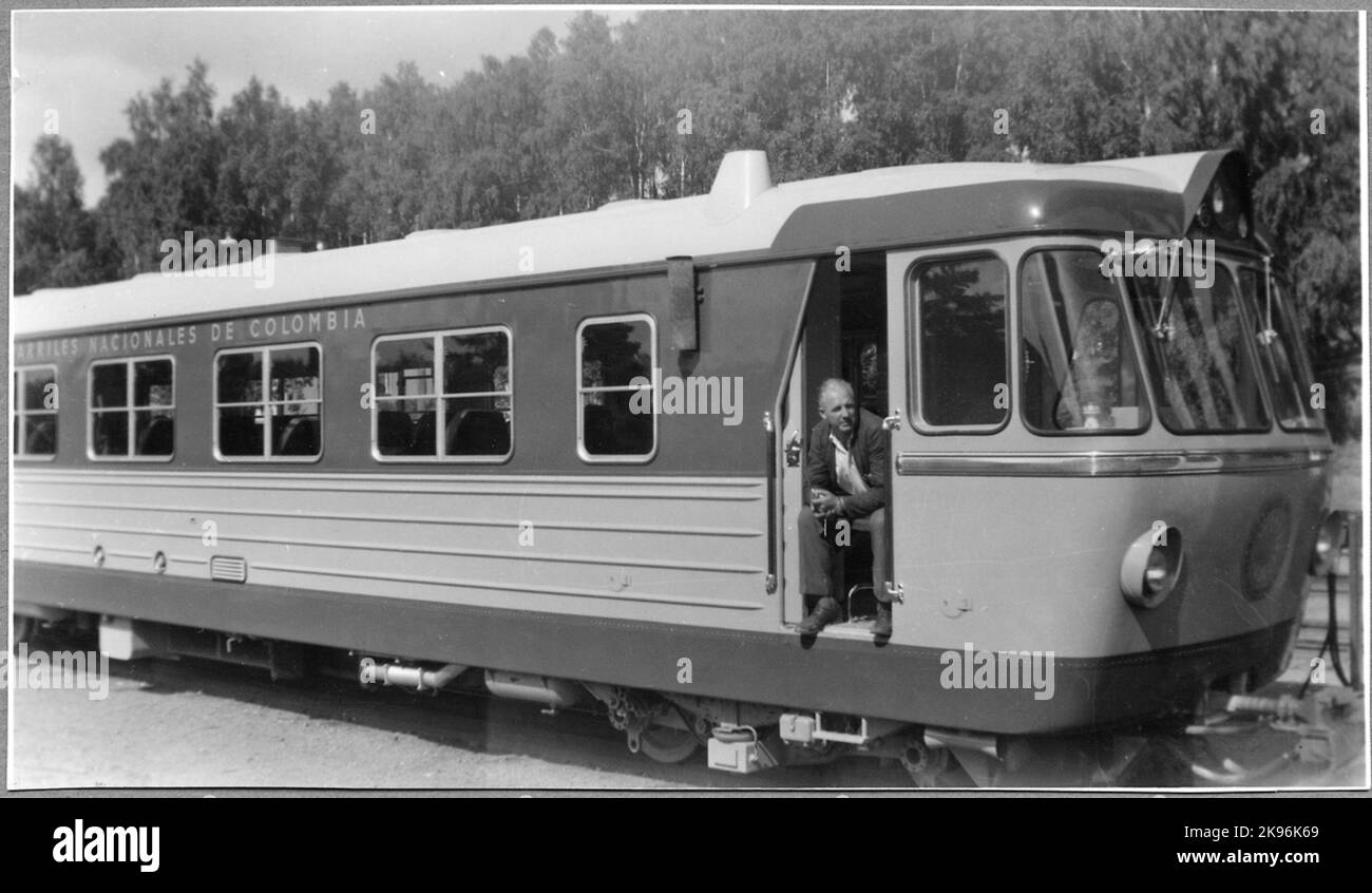 Test run of rail bus to be shipped to Colombia Stock Photo - Alamy