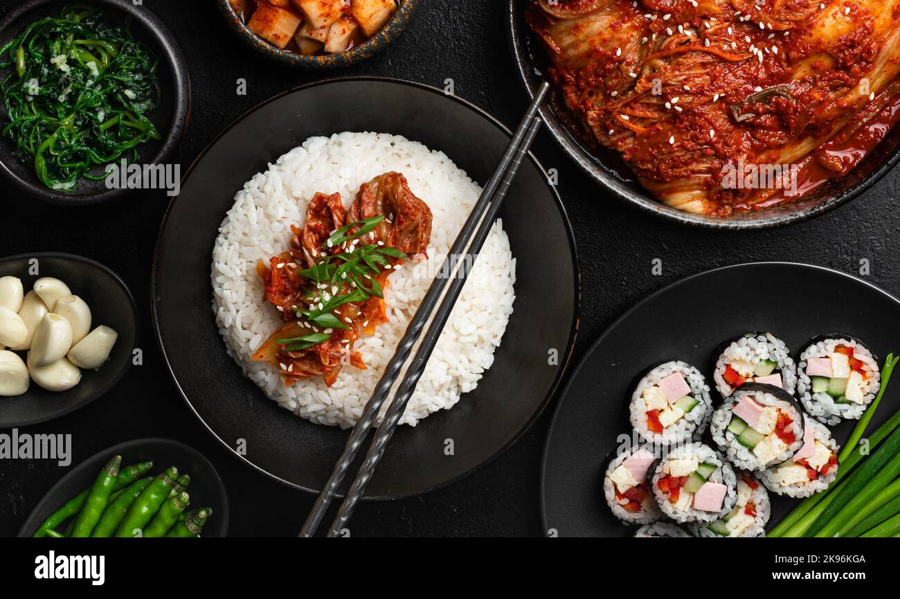 Set asian cuisine dishes hi-res stock photography and images - Alamy