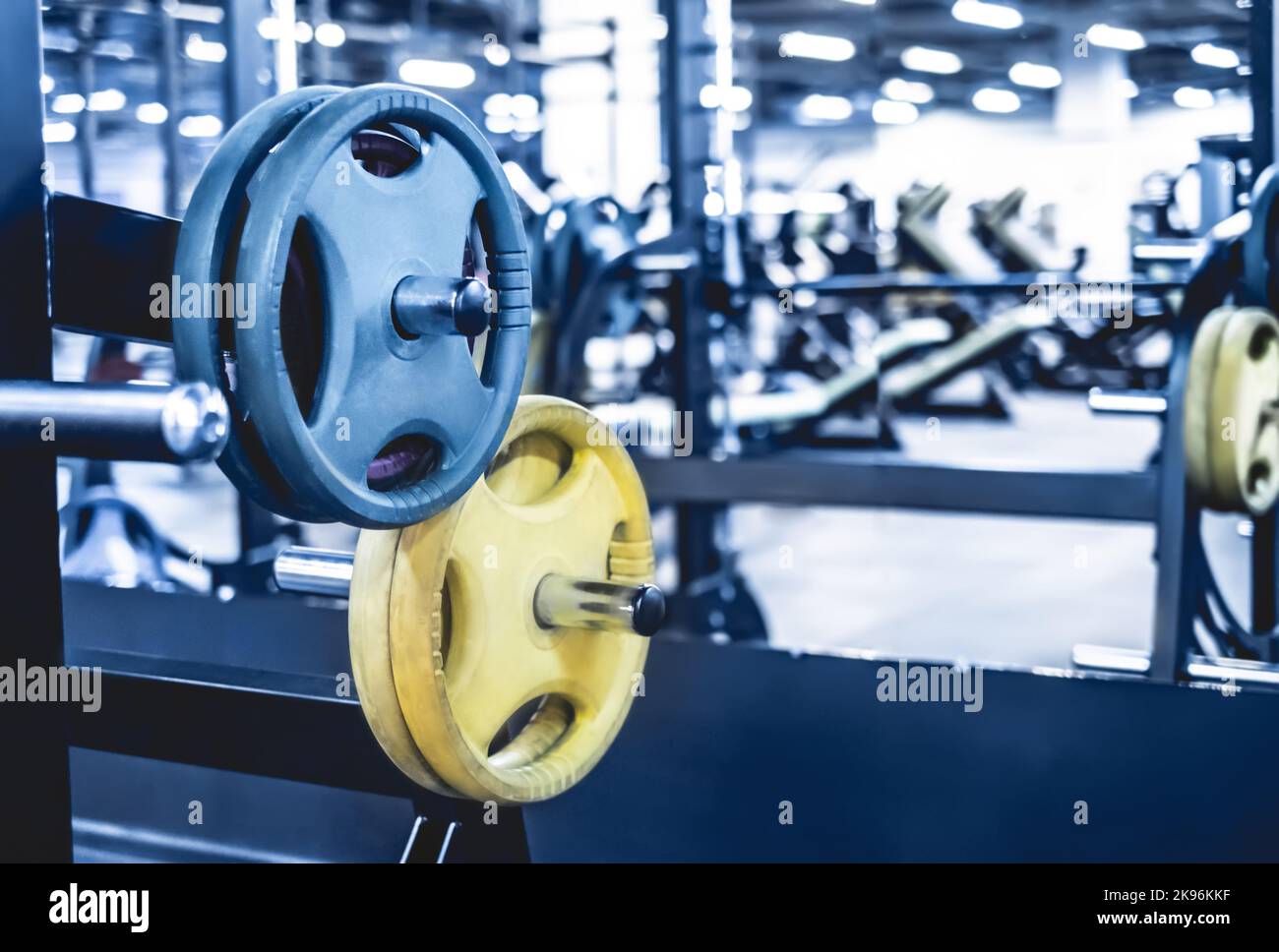 weights in athletic club Stock Photo - Alamy