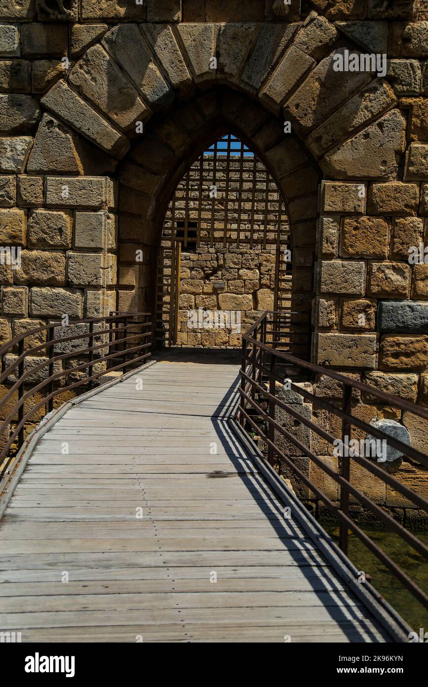 The Sidon Sea Castle entrance on a sunny day Stock Photo - Alamy