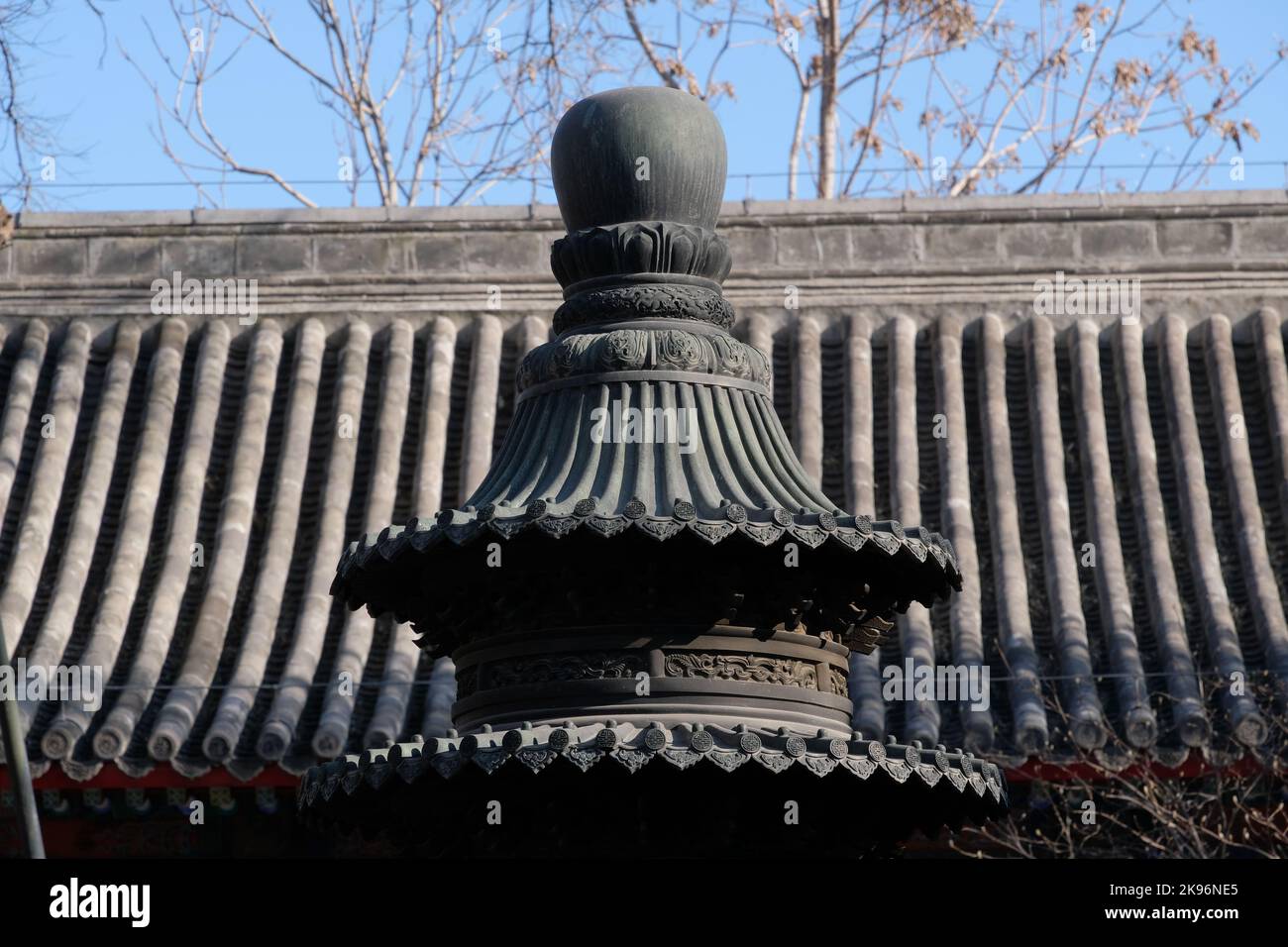 The monument in the Xisi Hongci Guangji Temple in Beijing, China Stock ...