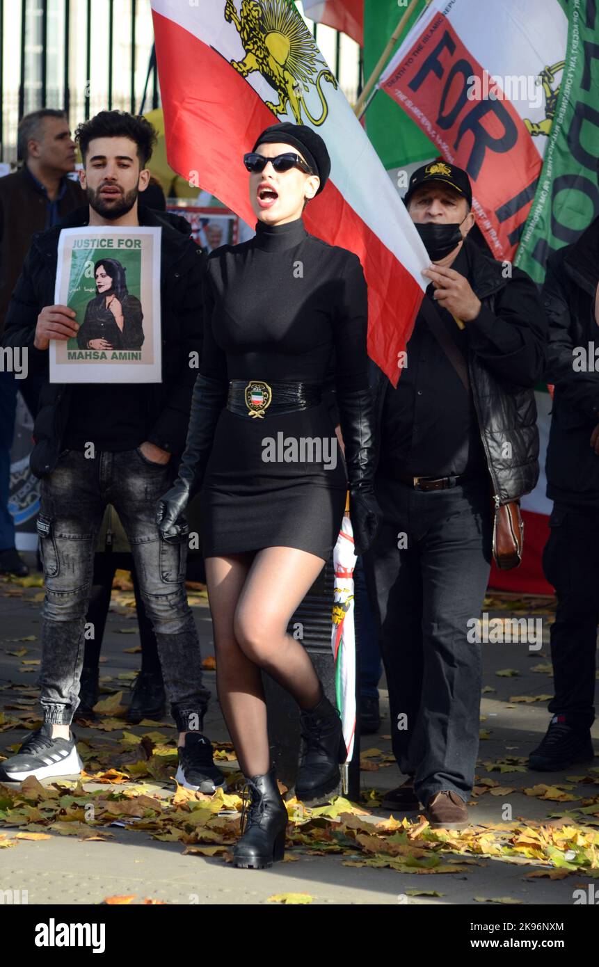 London, UK. 26th Oct, 2022. Protest in London outside Downing Street ...