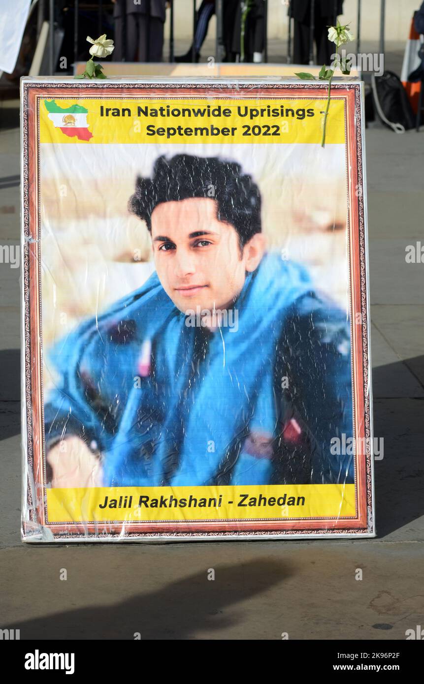 London, UK. 26th Oct, 2022. Protest in London in Trafalgar Square about ...