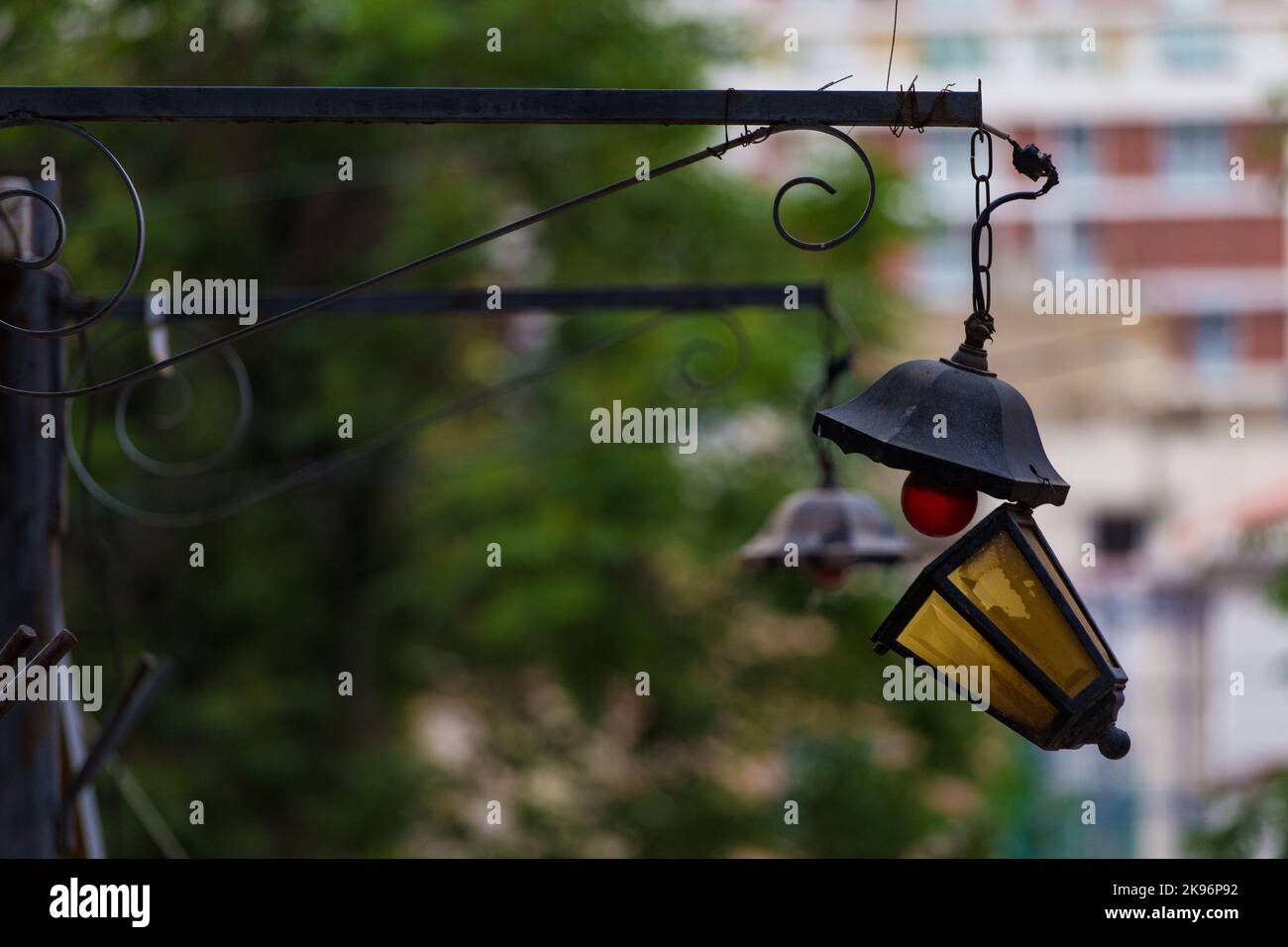 A close-up shot of a broken street lantern Stock Photo - Alamy