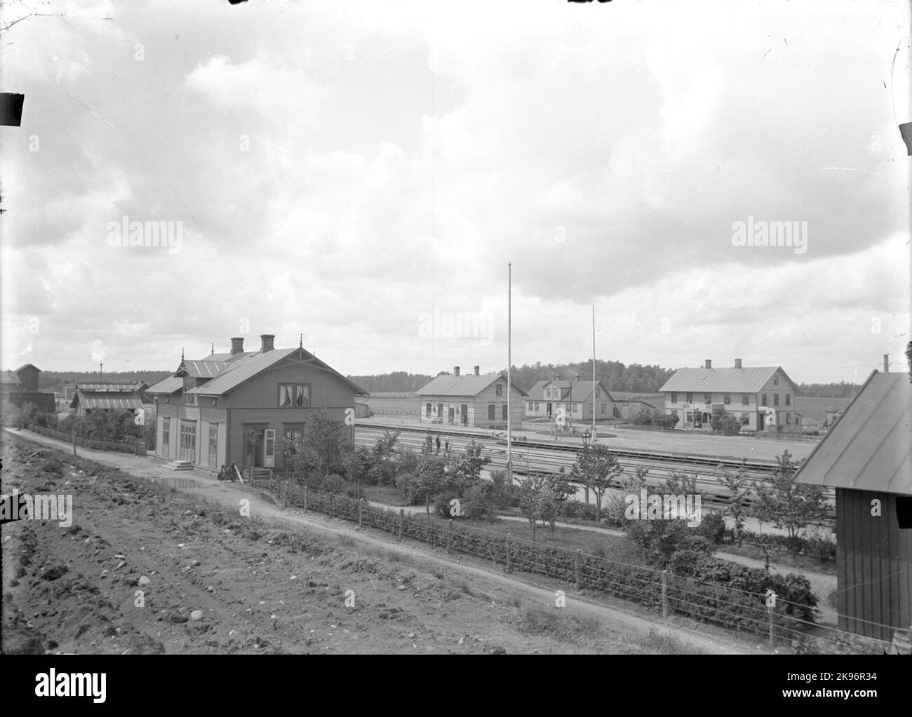 Markaryd's Two Station Houses. To the Left Hässleholm - Markaryds, HMJ ...