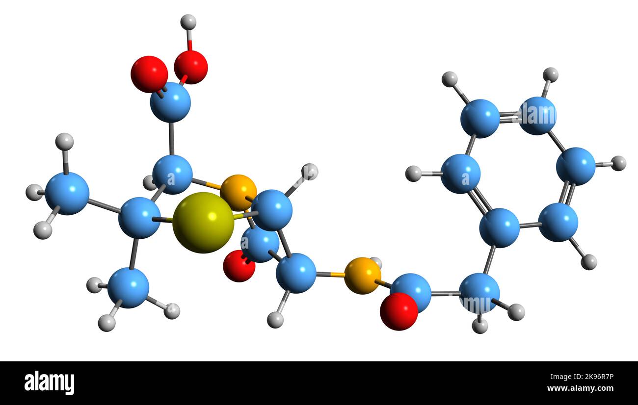 3D image of Penicillin-G-procaine skeletal formula - molecular chemical ...