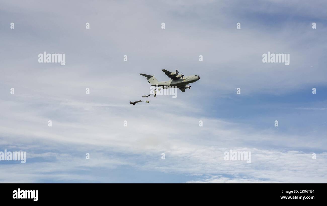 ZM409 RAF Royal Air Force Airbus A400M Atlas military cargo airplane on ...