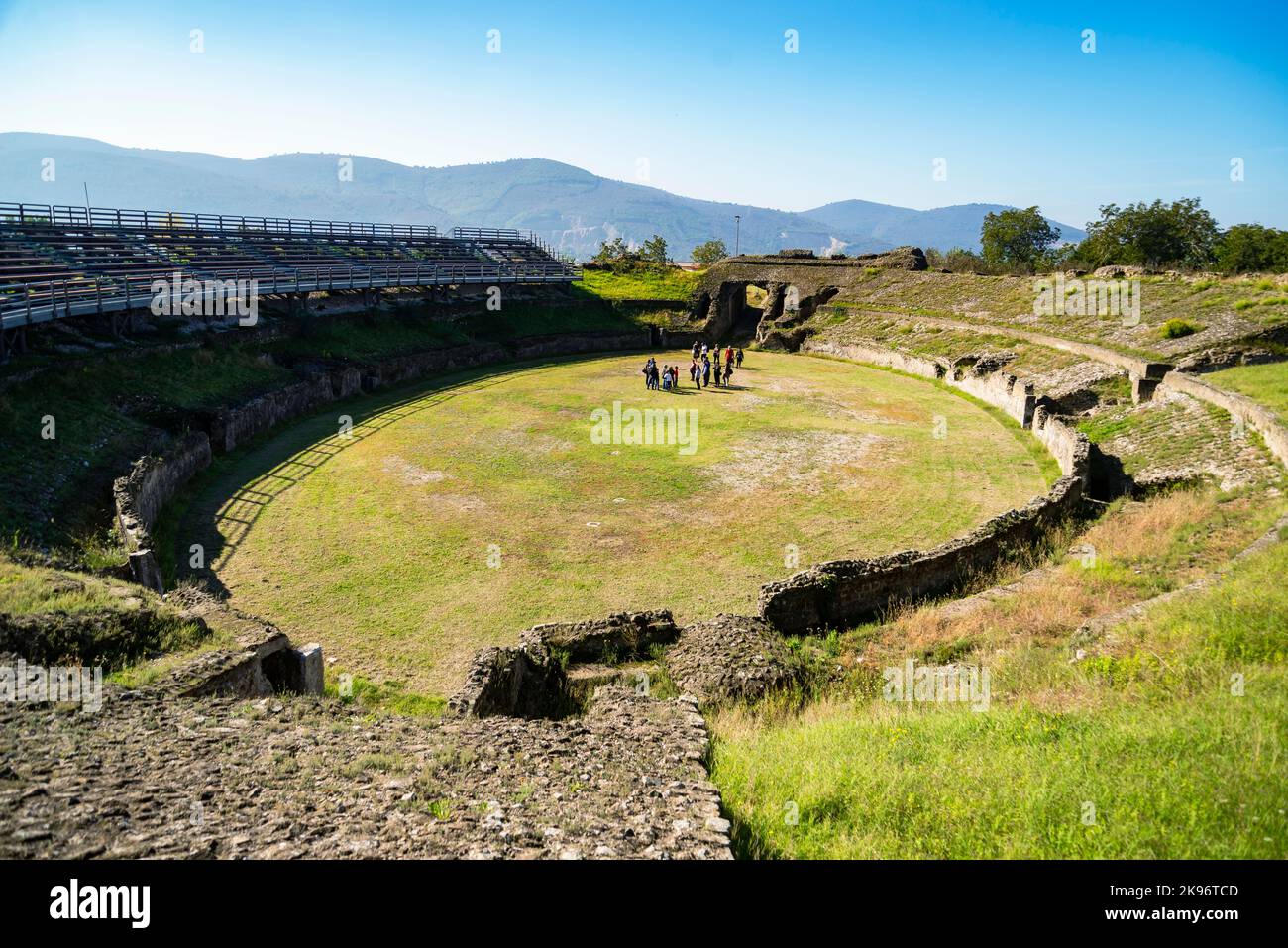 Roman amphitheater in the village of Avella, Italy. A beautiful sunny ...