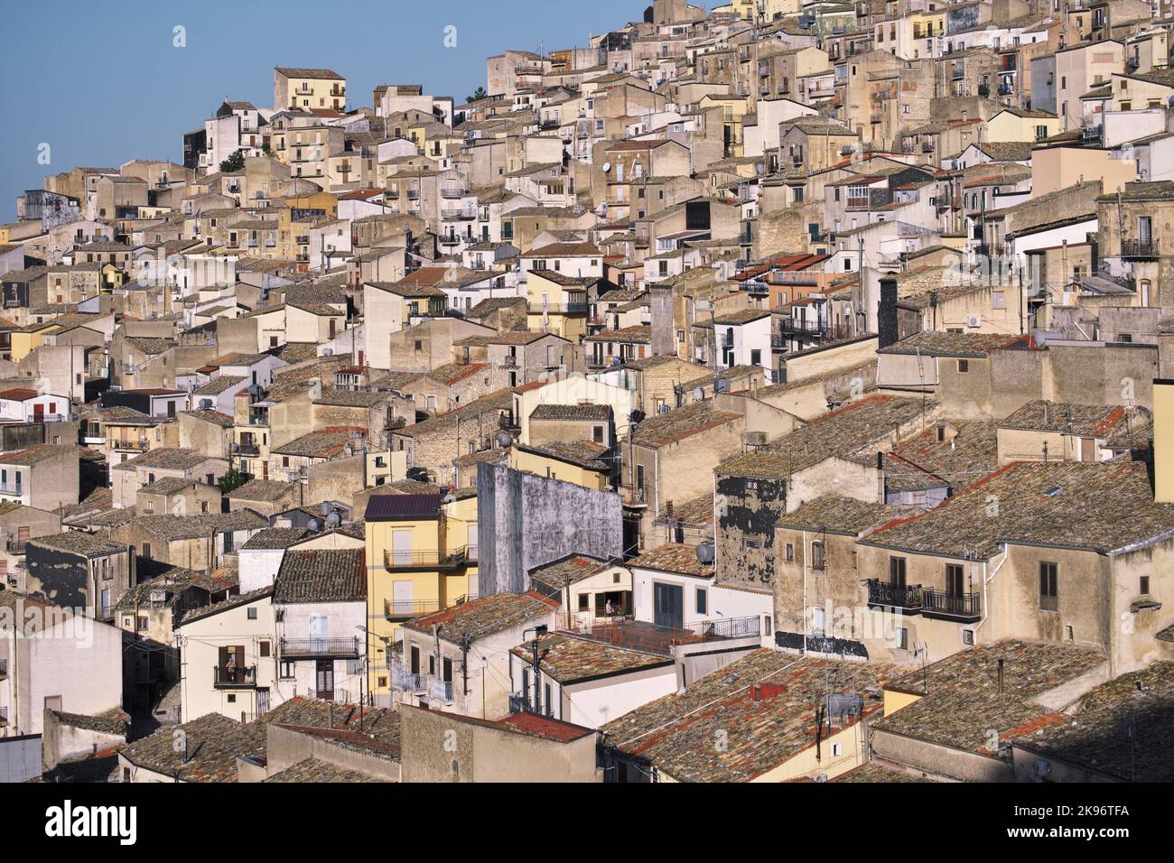houses of village of Prizzi in Western Sicily, Italy Stock Photo - Alamy