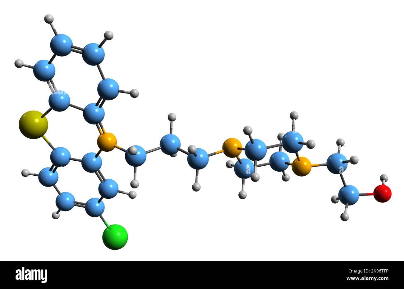 3D image of Perphenazine skeletal formula - molecular chemical ...