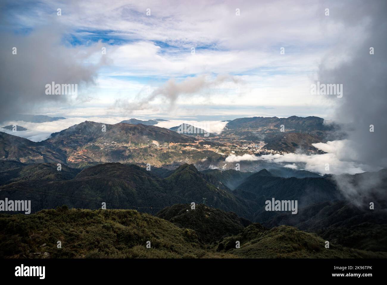 The summit beautiful landscape of Fan Si Pan or Phan Xi Pang mountain ...