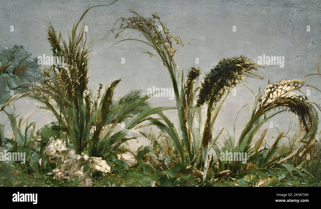 A bush of wheat in the green field Stock Photo - Alamy