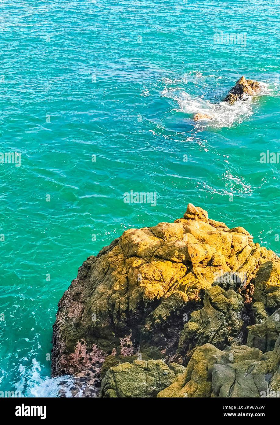 Extremely beautiful huge big surfer waves rocks cliffs stones and ...