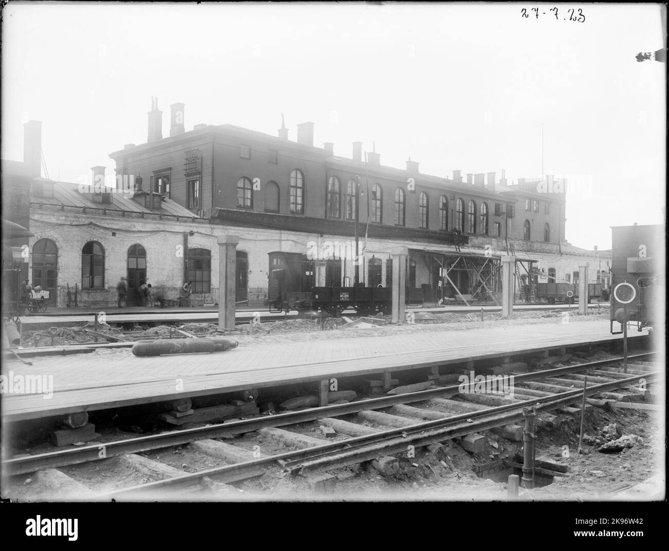 Construction of track hall at Malmö Central Station, 1923 Stock Photo ...