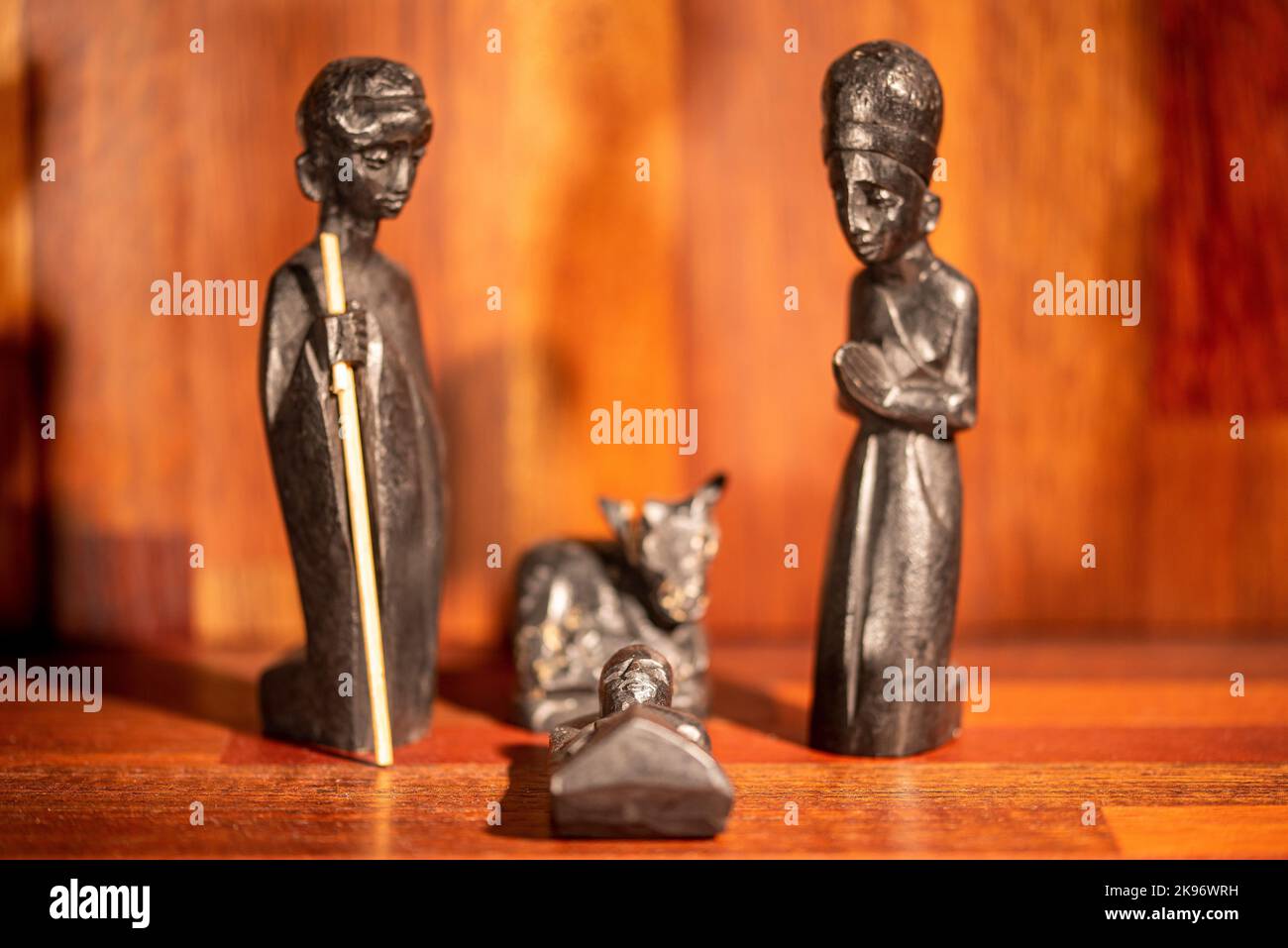 The Nativity Scene with African ebony figurines Stock Photo - Alamy