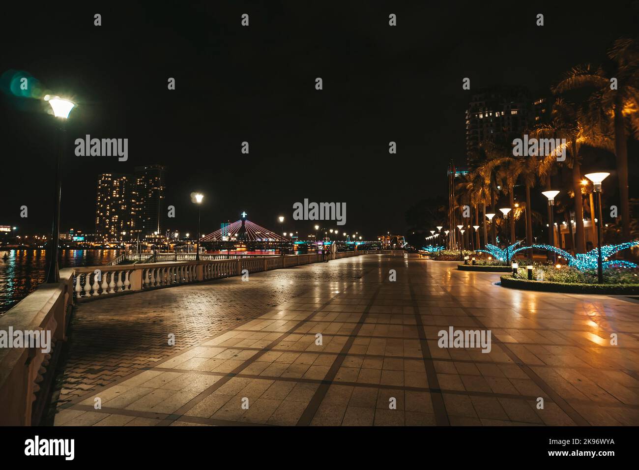 promenade for tourists in Da Nang city at night Stock Photo - Alamy