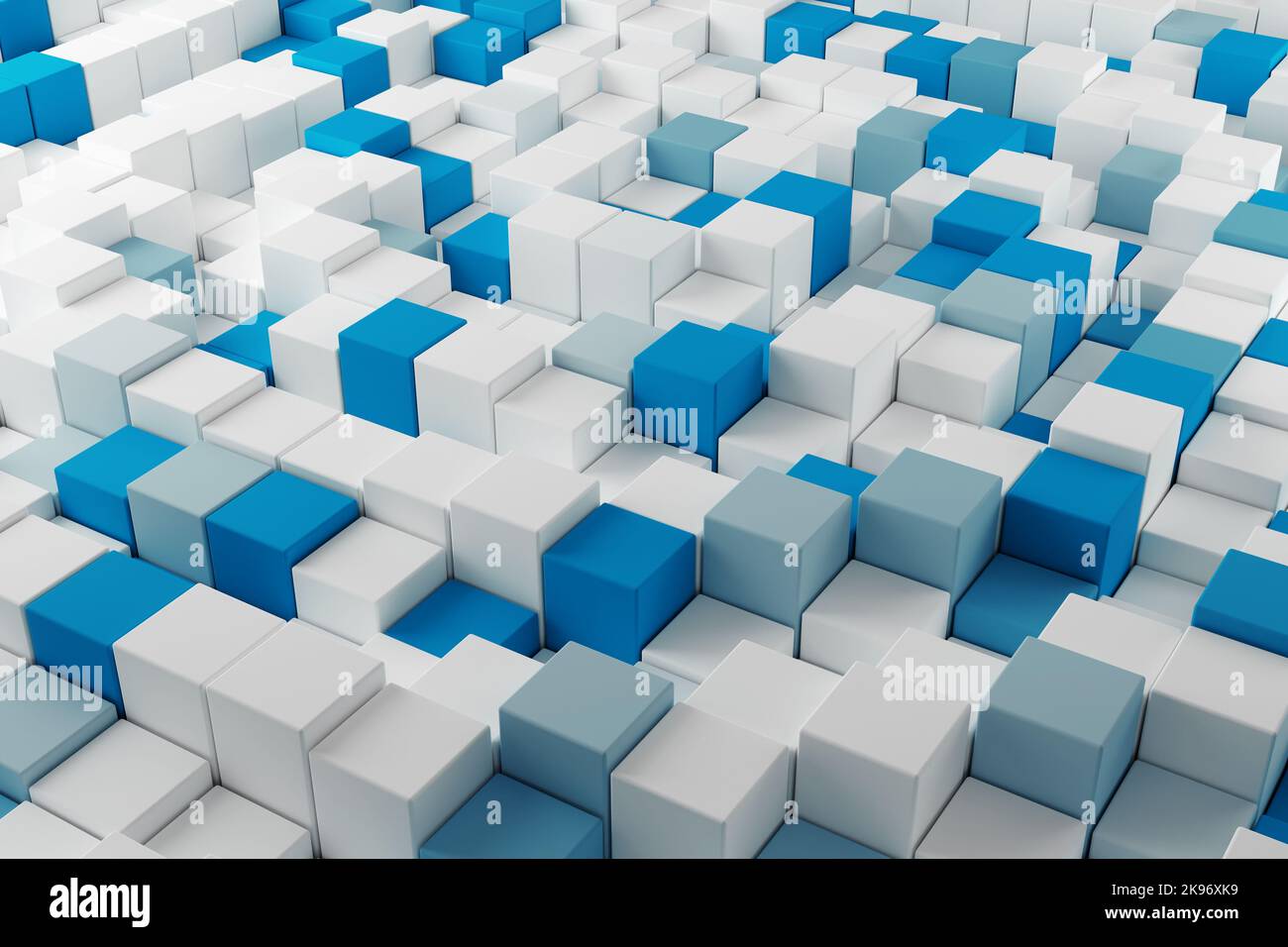 Abstract Futuristic Cubes, Technology Background 3D Illustration Render ...